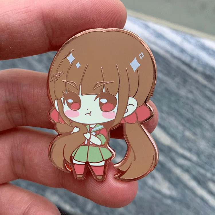 Free Sample Custom Enamel Pin No Minimum Metal Soft Hard Enamel Lapel Pin Glitter Cute Kawaii