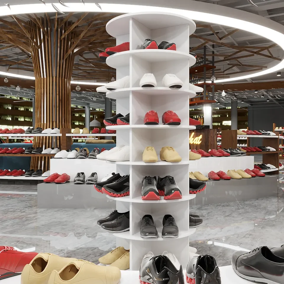 360 Degree Rotating Wooden Shoe Rack - Modern & Versatile