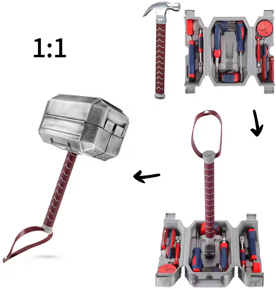 Thor Hammer Toolbox Set portable repair hardware tool Multifunctional ...