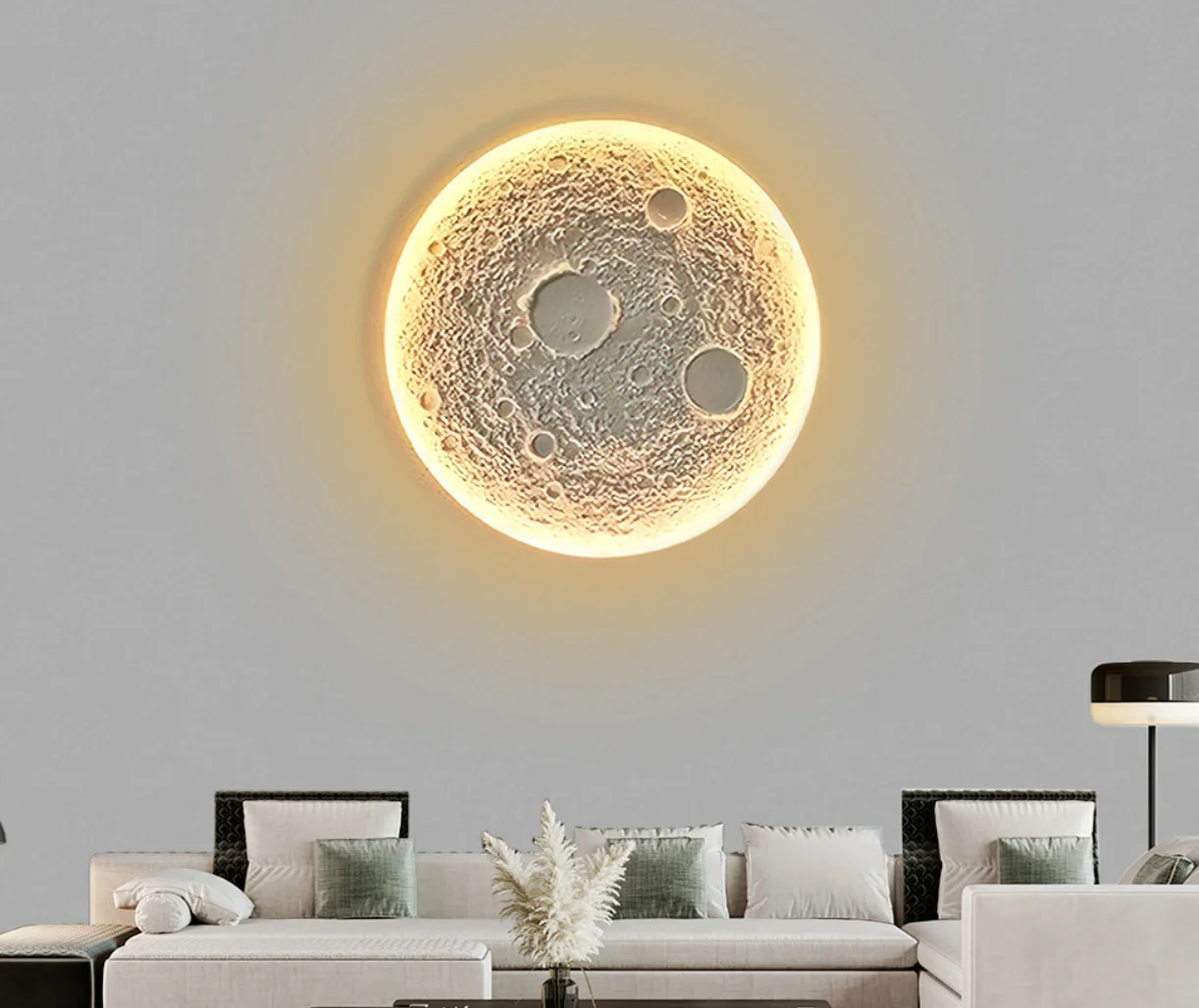 GW07027 Modern Embedded Gypsum Moon Wall Lamp LED Plaster Art ...