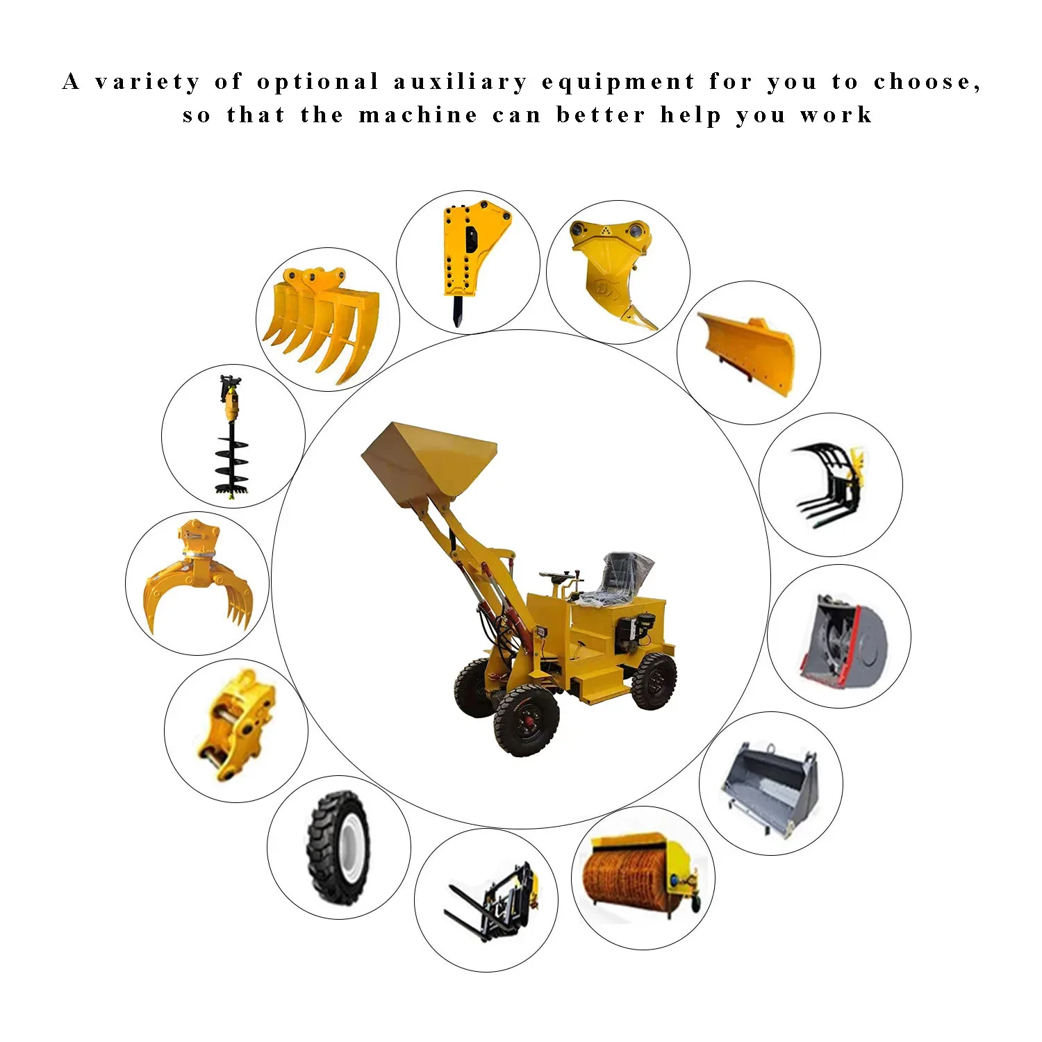 Cheap CE Mini Front End Loaders - 4 Wheel Electric Loaders