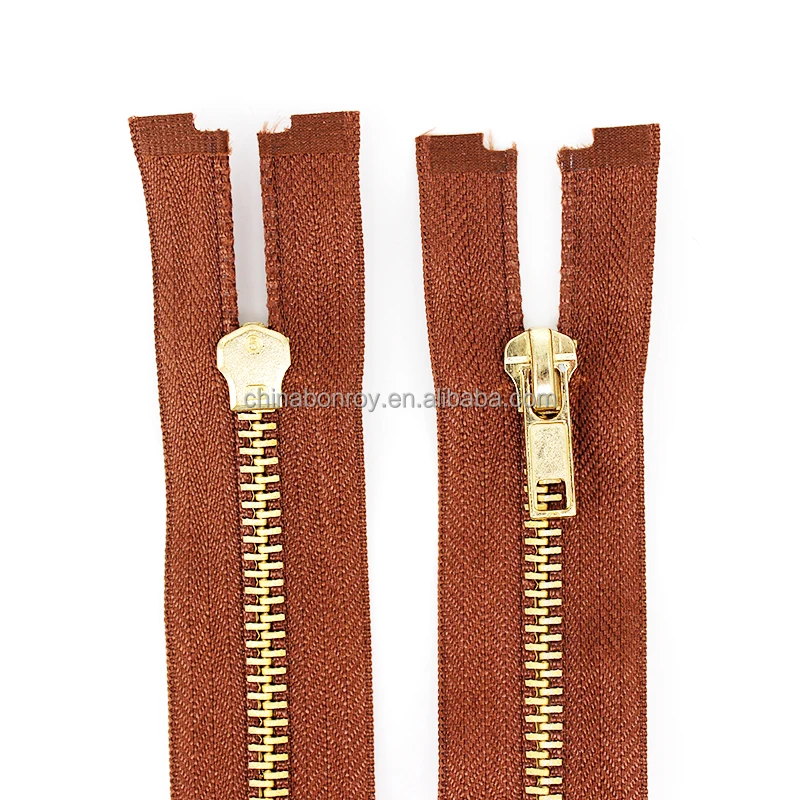 Excellent Quality Garments Accessories 5# Aluminum Zipper Copper Color ...