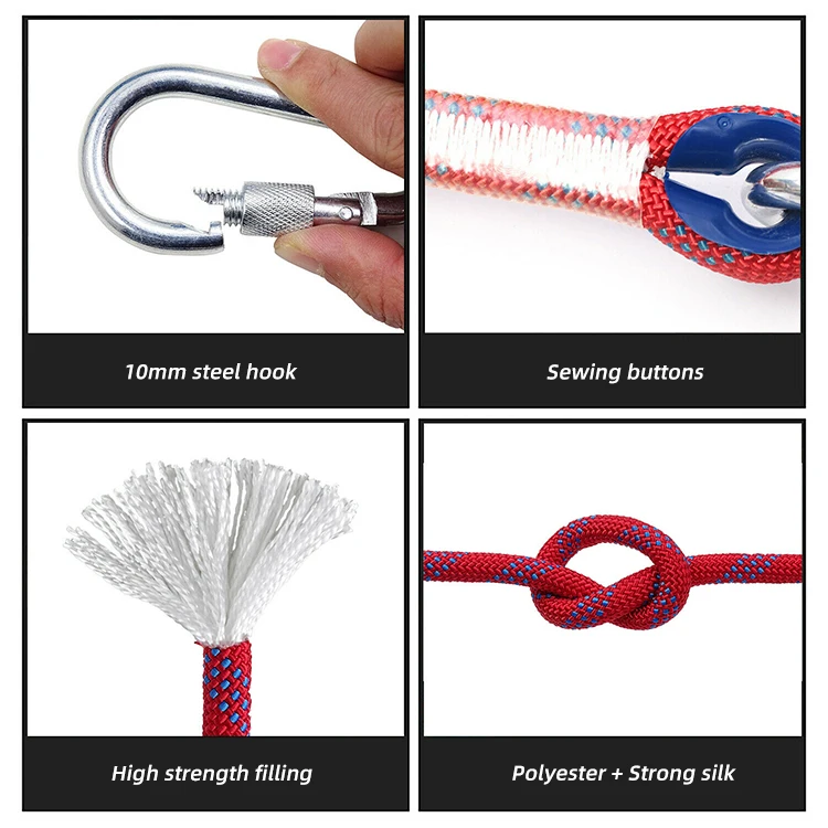 Hot Sale Nylon Static Kernmantle Climbing Ropes Outdoor Safety Ropes