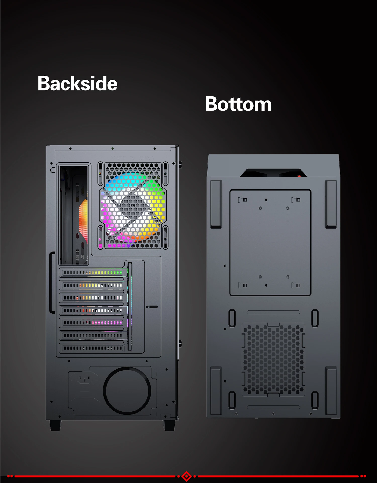 X8 NEW Design Game Pc Case - ATX Tempered Glass Computer Case