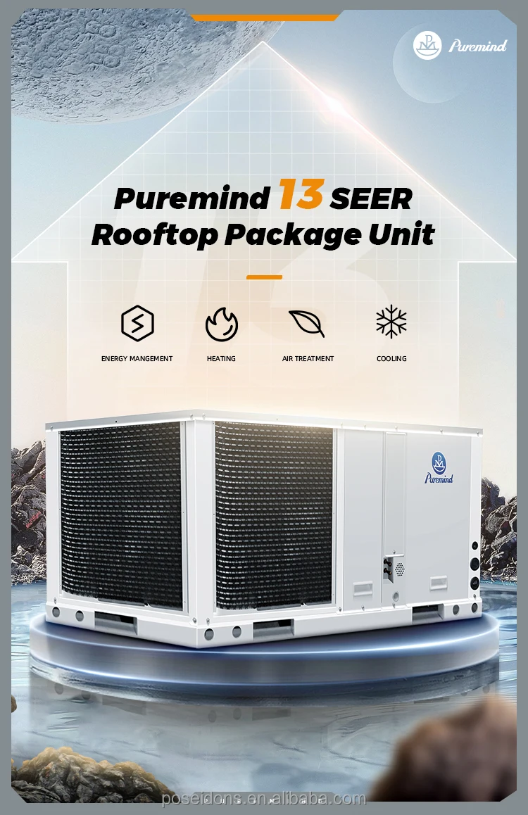 Puremind R410a Rooftop Package Unit 3ton 4ton 5ton Ac Power Fixed ...
