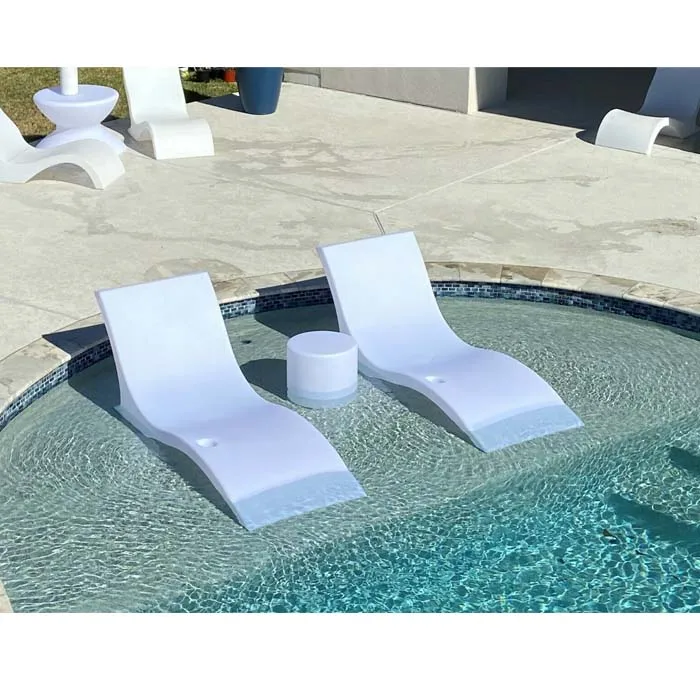 Tanning New Swimming Pool Sun Lounger Ledge Plastic In Water S Shape ...