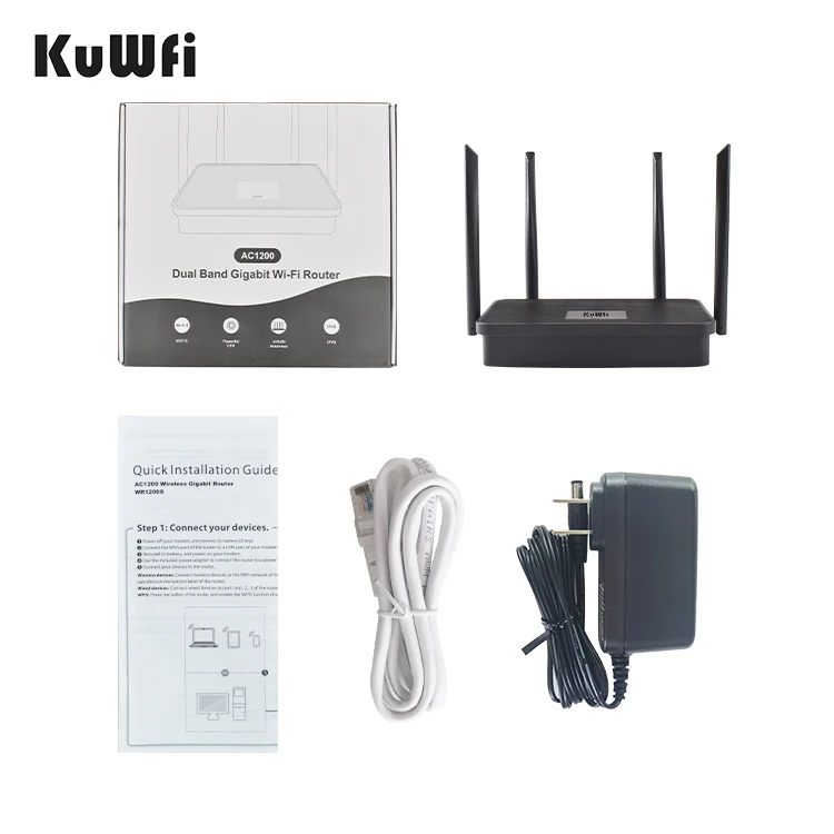 Oem Kuwfi 1200mbps High Speed Wireless Router Gigabit Port 64users Low ...