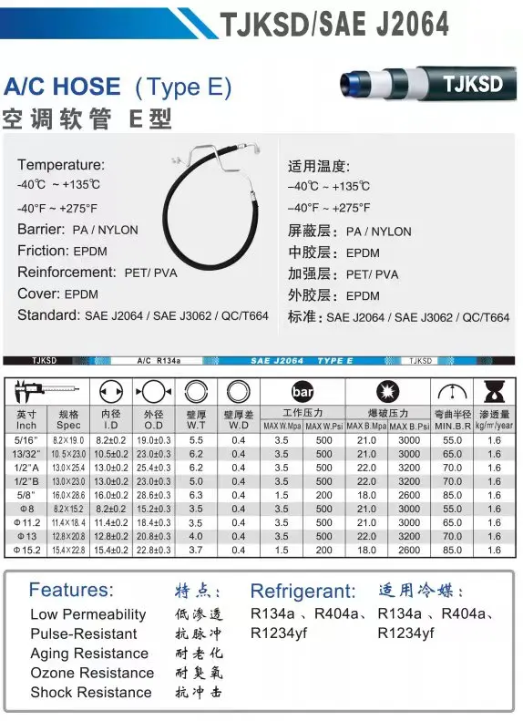 SAE J2064 R134a A/C Conditioner Refrigerant Hoses by KSD