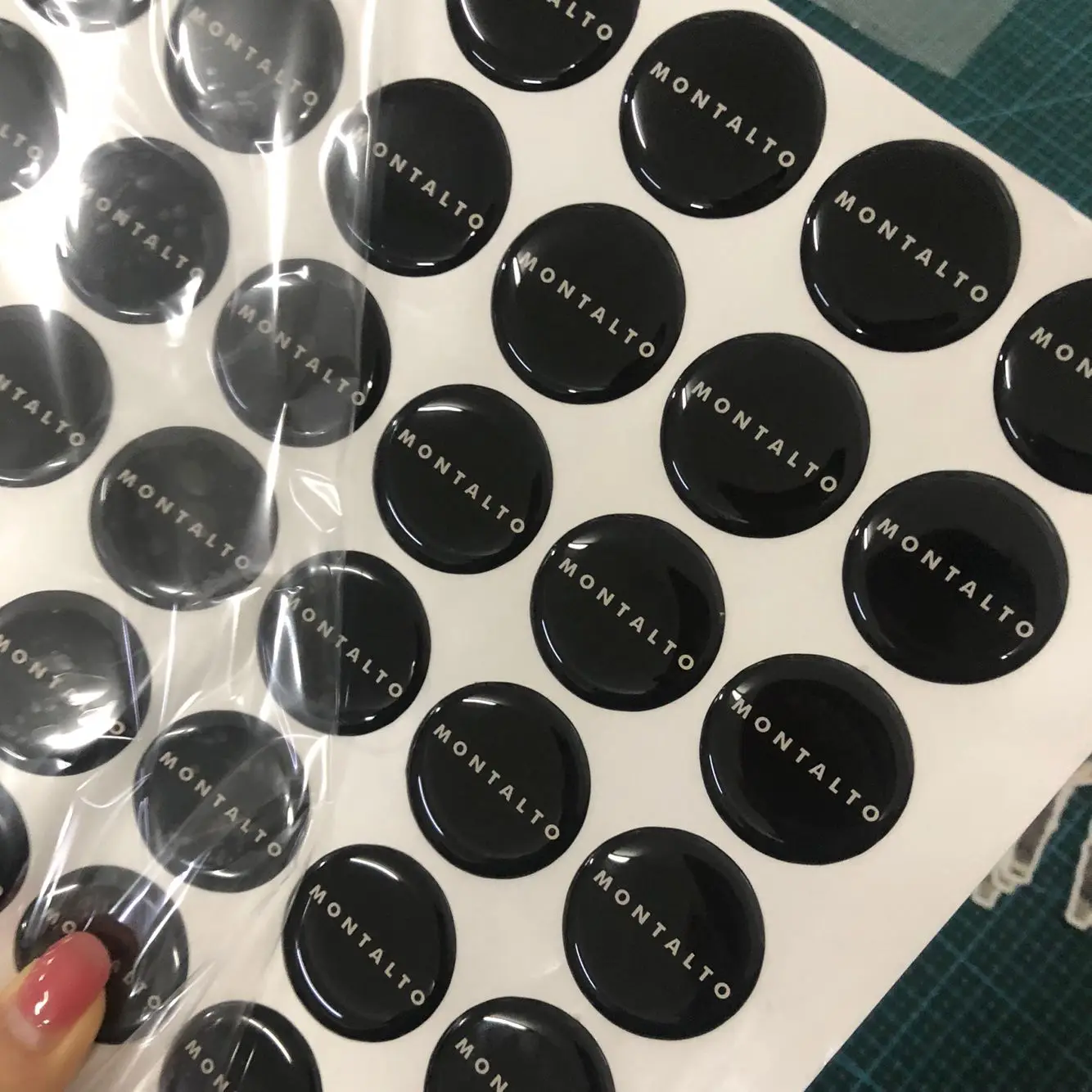 Custom Raised Logo Sticky Epoxy Gel Glue Label Printing