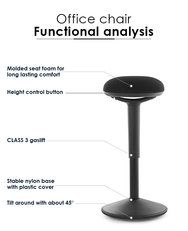 Ergonomic Swivel Standing Desk Balance Chair - Adjustable Stool