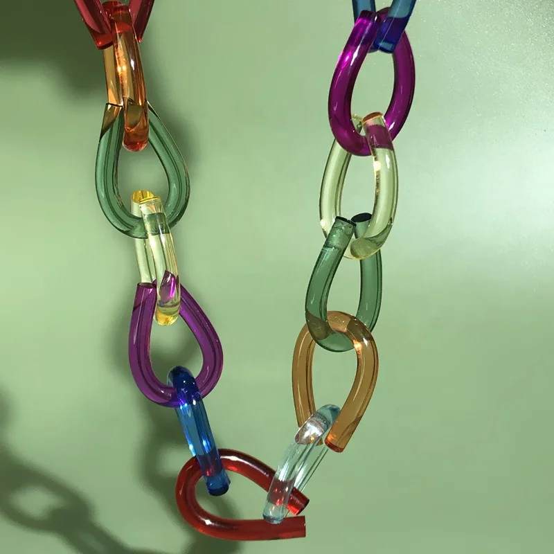 Wholesale Handmade Acrylic Transparent Plastic Tube Necklace