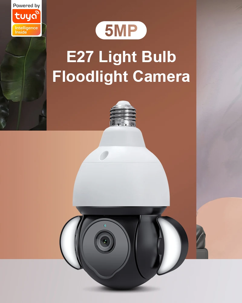 Lclctek Full Hd 5mp Light Bulb Ptz Camera E27 Socket Indoor Smart Home ...