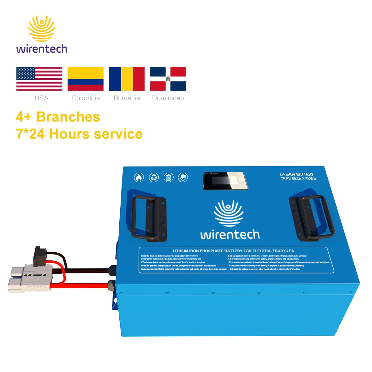 60v 76v 72v 50ah Tricycle Electric Bike 3 Wheel Battery Batterie ...