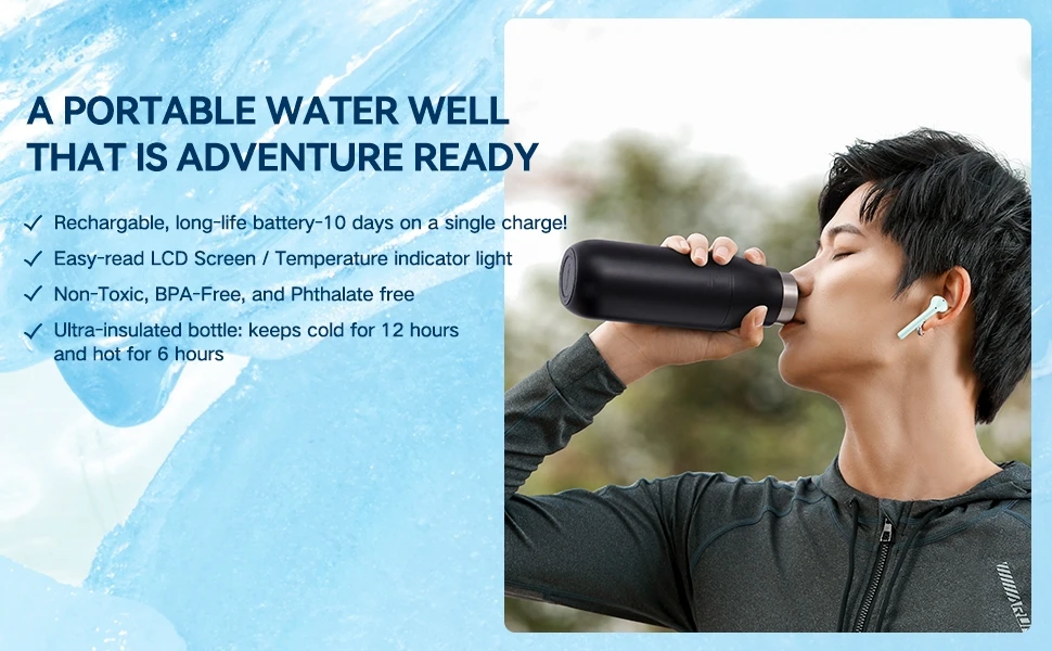 Led Smart Stainless Steel Thermos Vacuum Flask With Tds Water Quality ...