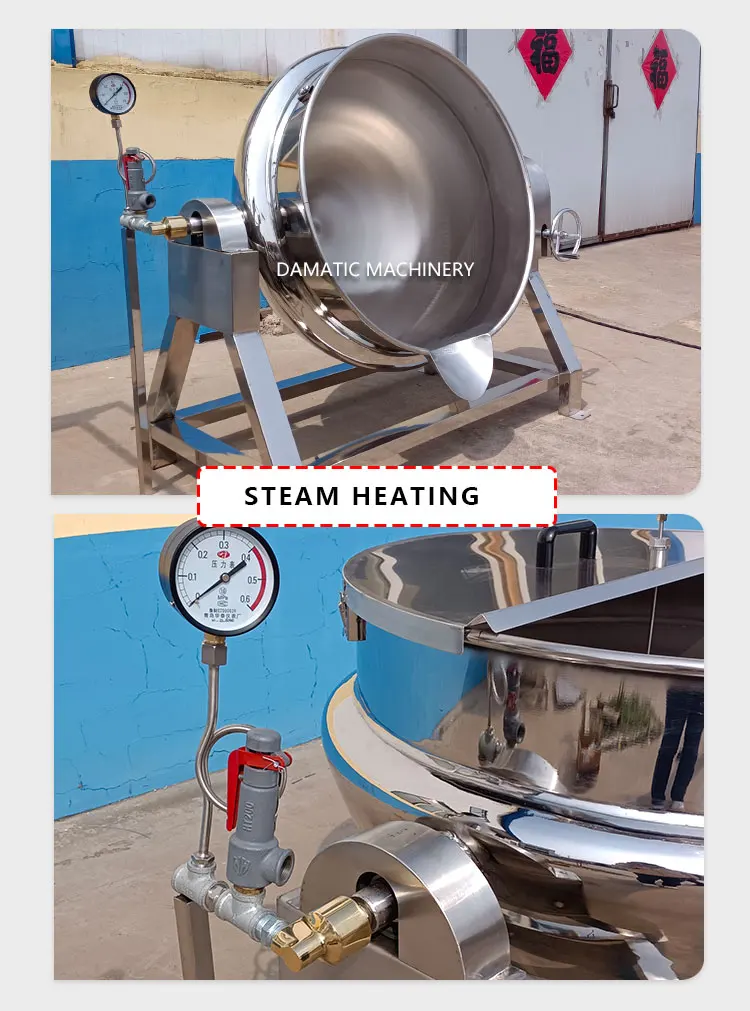 50 Gallon Double Jacketed Steam Kettle Cooker Mixer With Kitchen ...