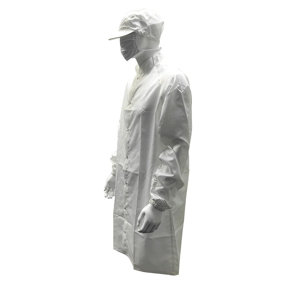 Food Industry Gown ESD Dust Free 100% Polyester Lab Smock