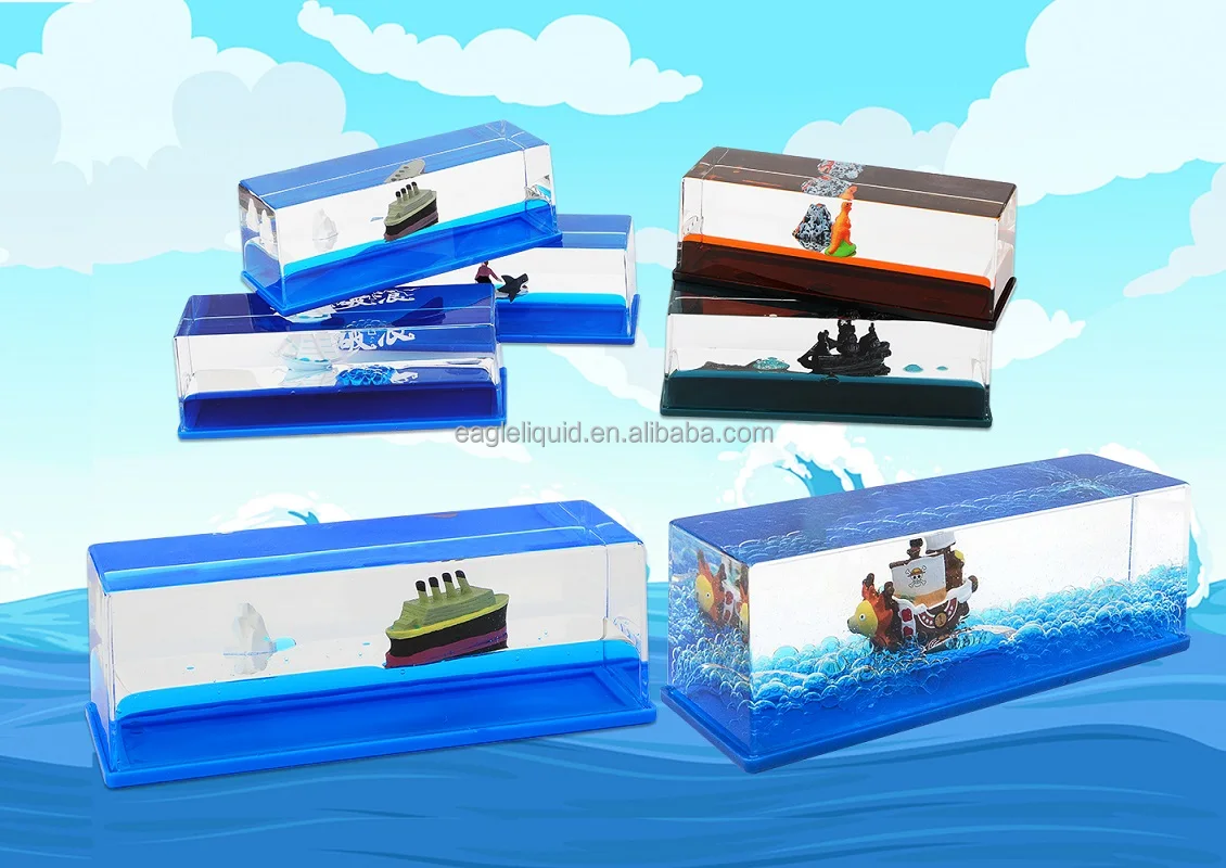 3D One Piece Floating Boat Cruise Ship Fluid Drifting Bottle Decoration ...