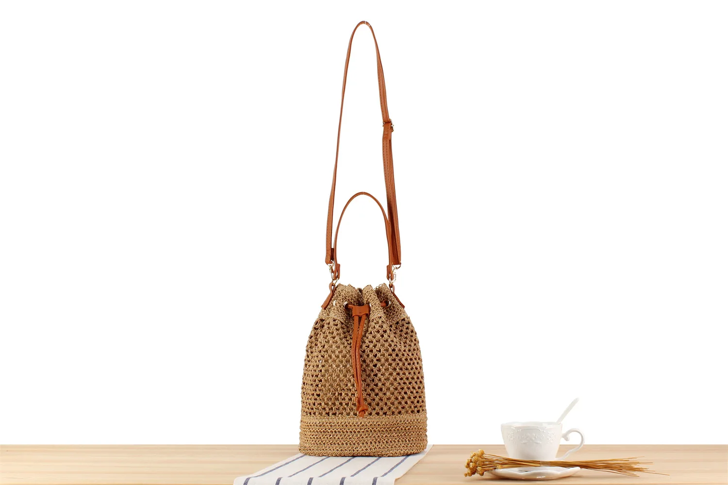 Fashion Straw Backpack Straw Summer Beach Bags Handmade With Leather ...