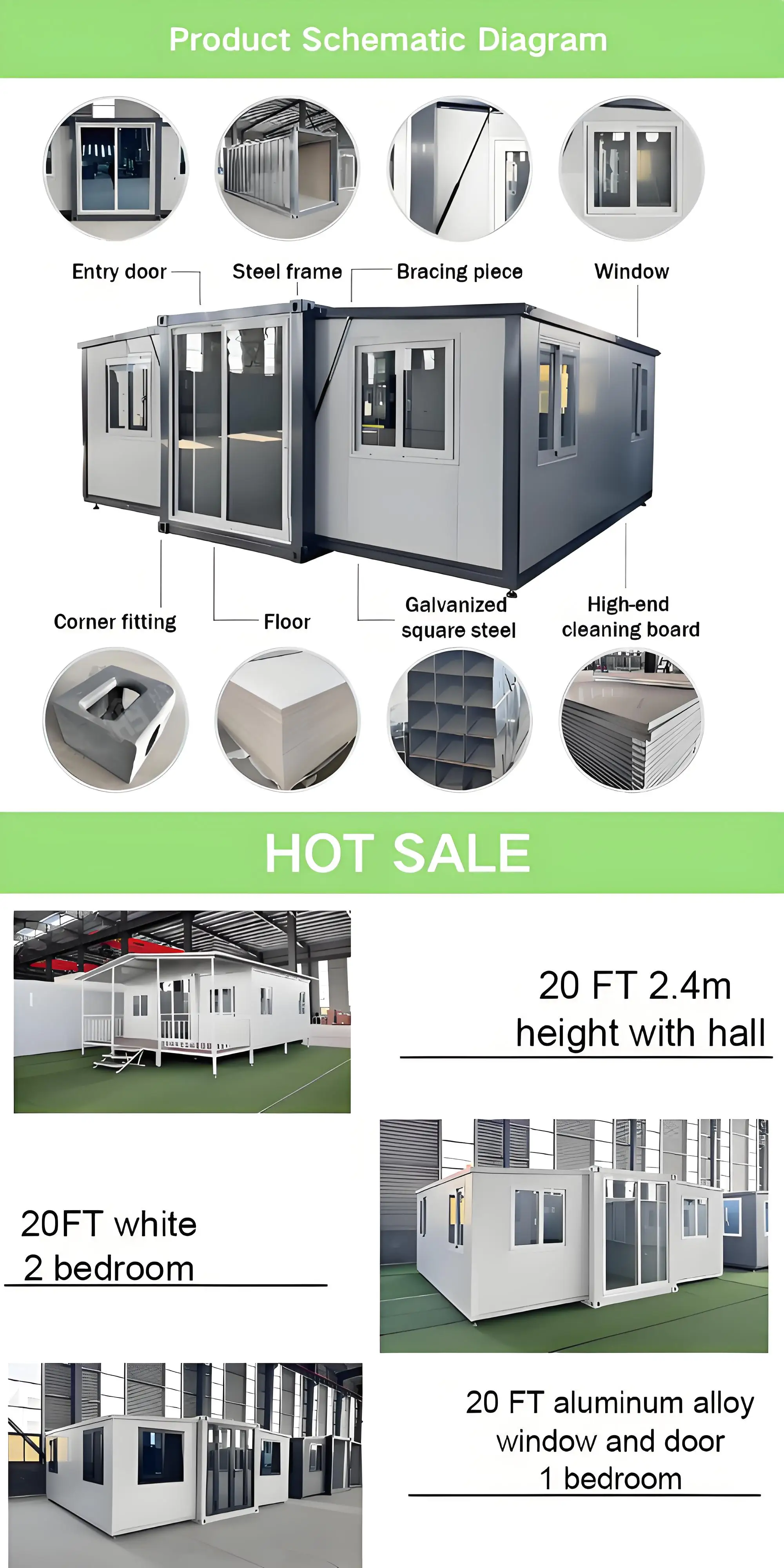 Steel Structure Prefabricated Portable 40ft 20ft Mobile Container Home ...