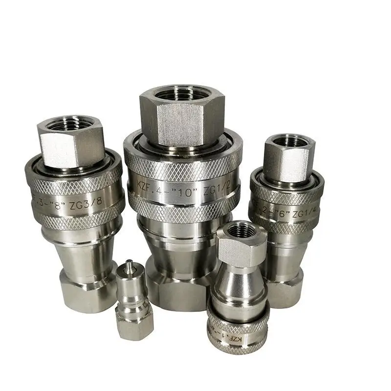KZF Hydraulic quick coupling SS304 KZF1-4 ZG1/8 KZF2-6 ZG1/4 KZF3-8 ZG3 ...