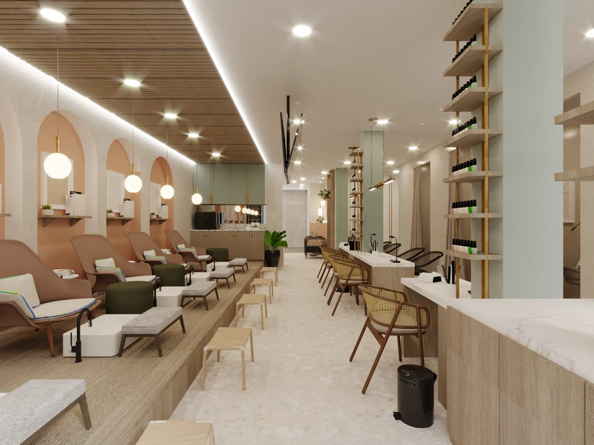 Luxury Spa Display Case - Beauty Store Design Medical Spa Shelving