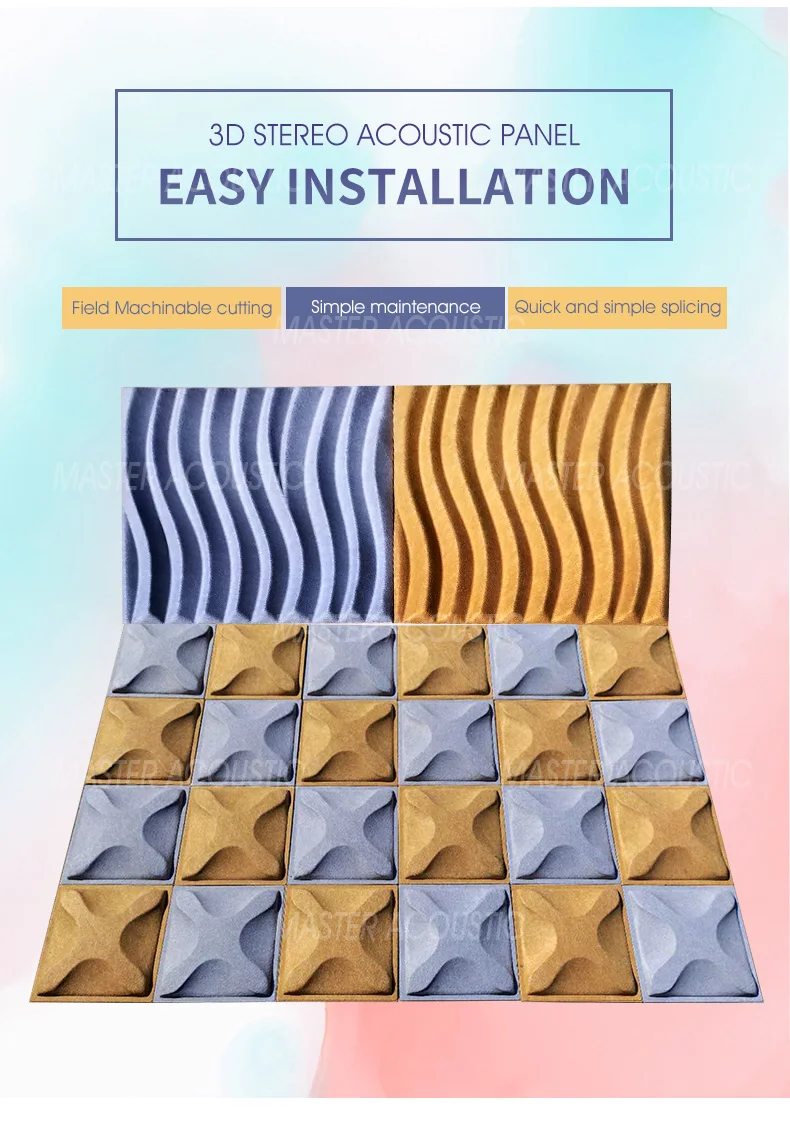 Master Acoustic 3d Decoration Polyester Acoustic Panel Colorful Sound ...