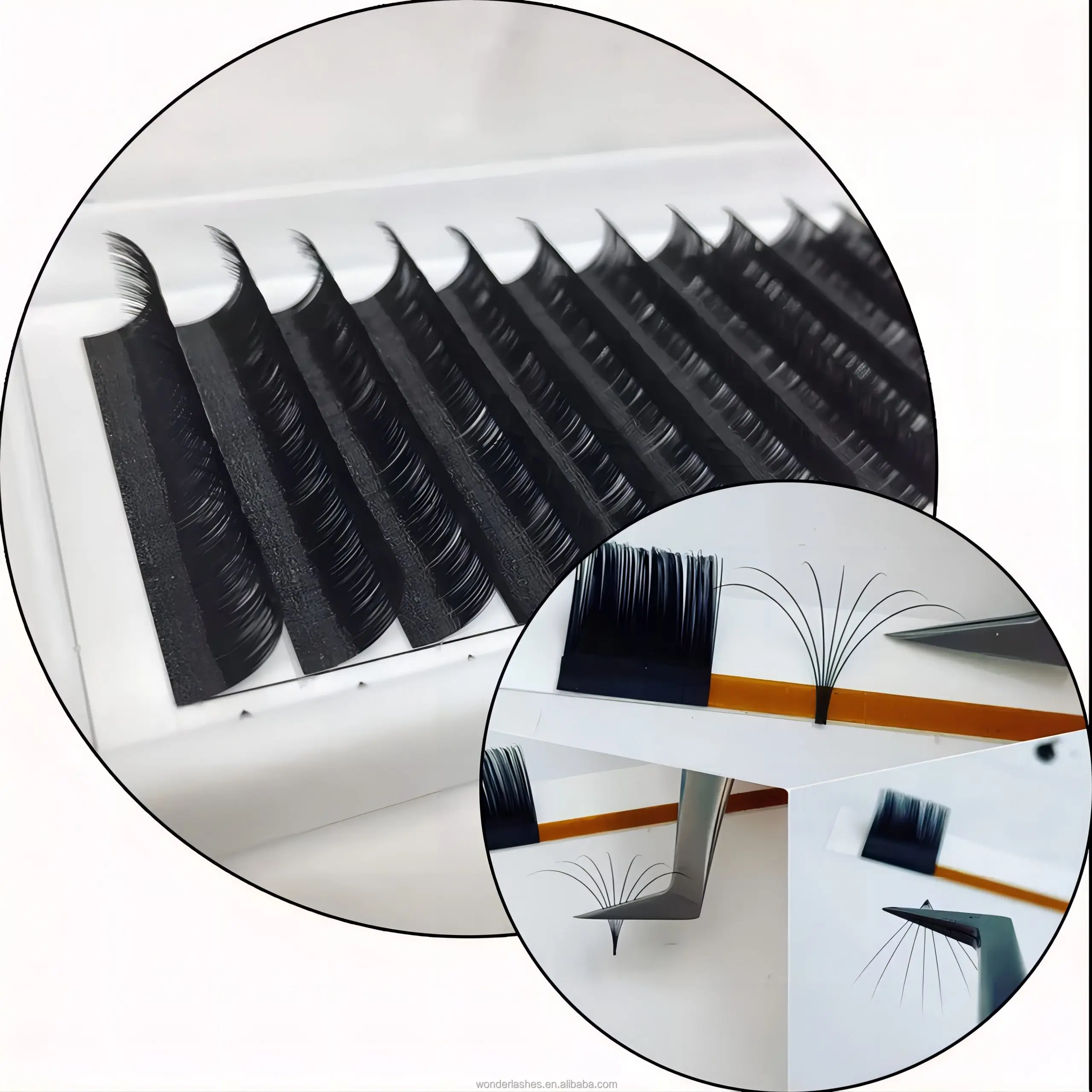 Wholesale Classic Hybrid Volume Mega Silk Lash Trays Matte Black Lash ...