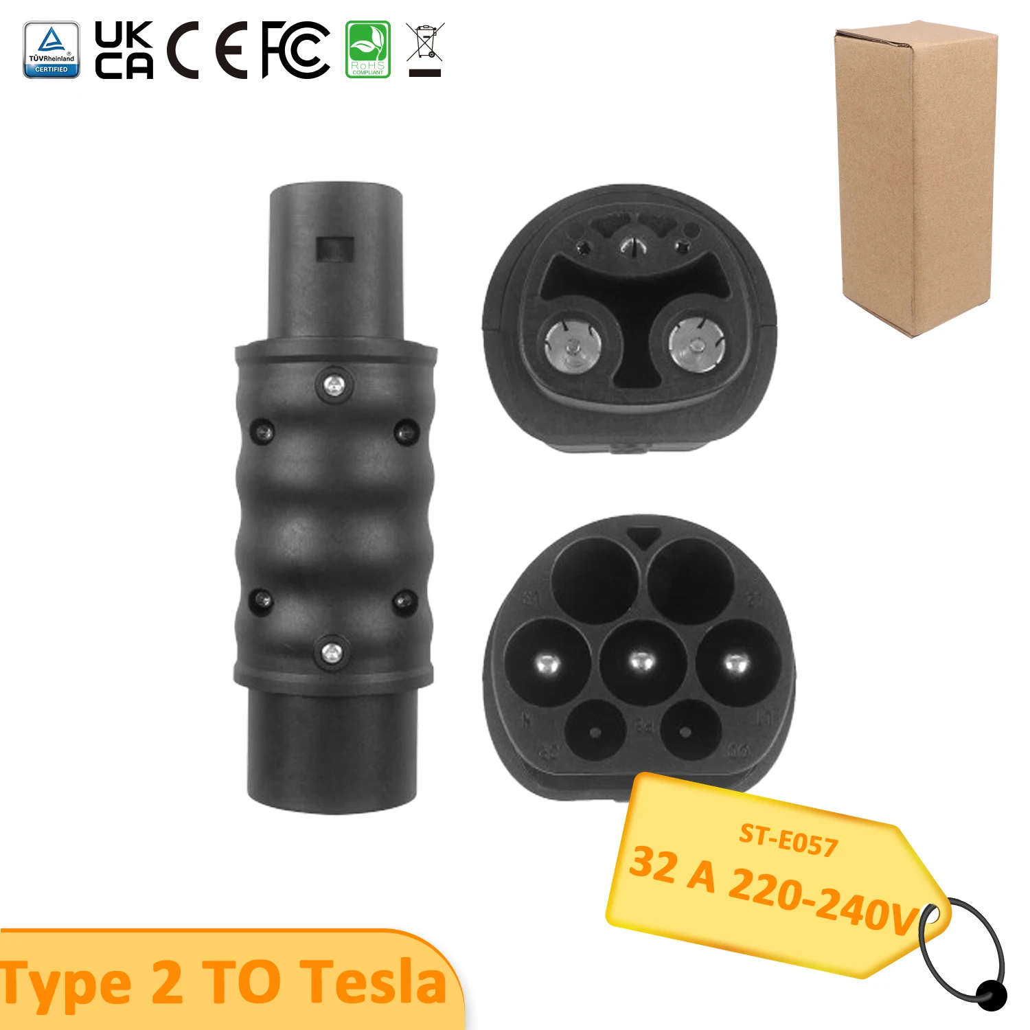 Ccs2 Dc Fast Charging Adapter Type 2 Ev Charger Adapter For Tesla ...