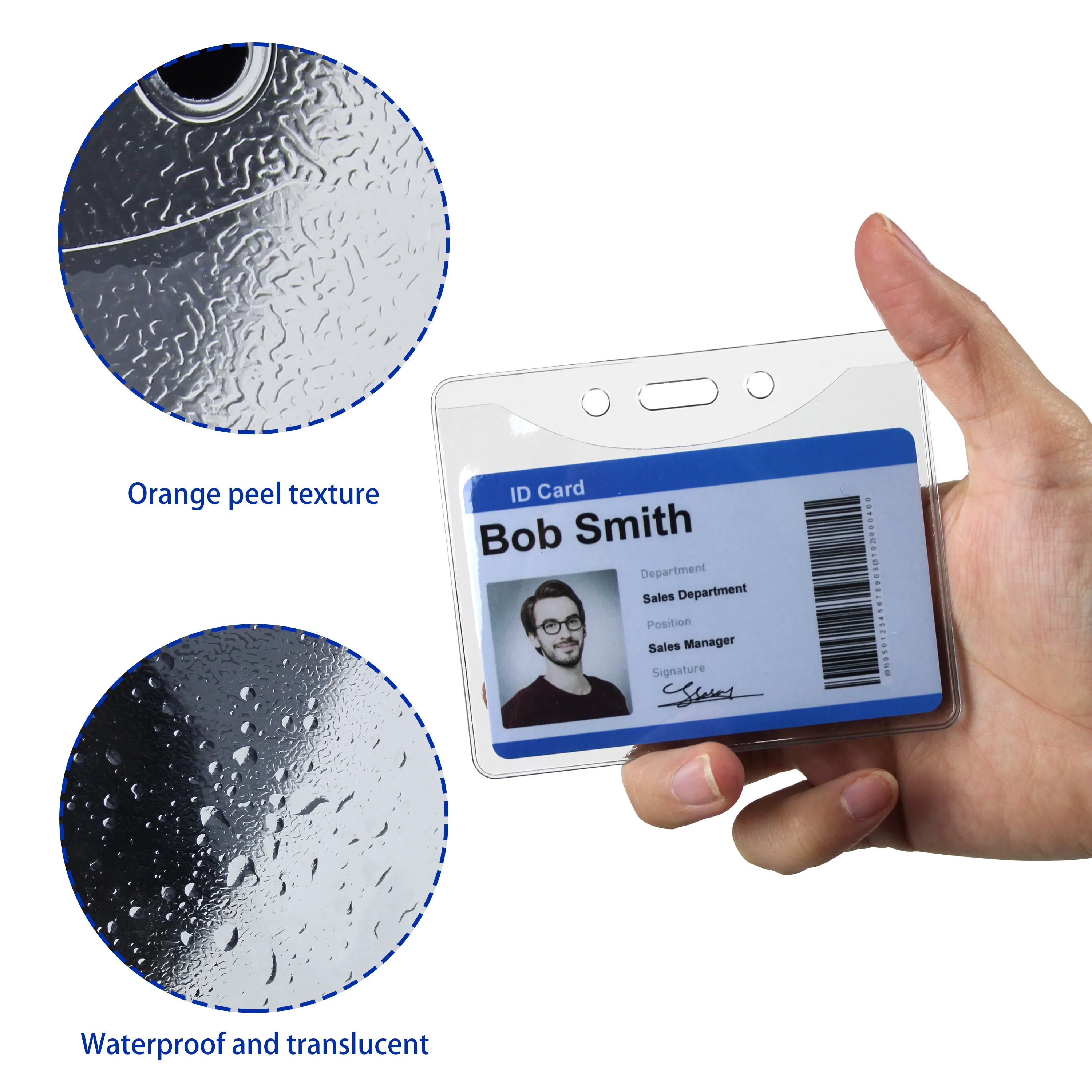 Bestom Clear Vinyl Plastic Business Card Holder Textured Horizontal Id ...