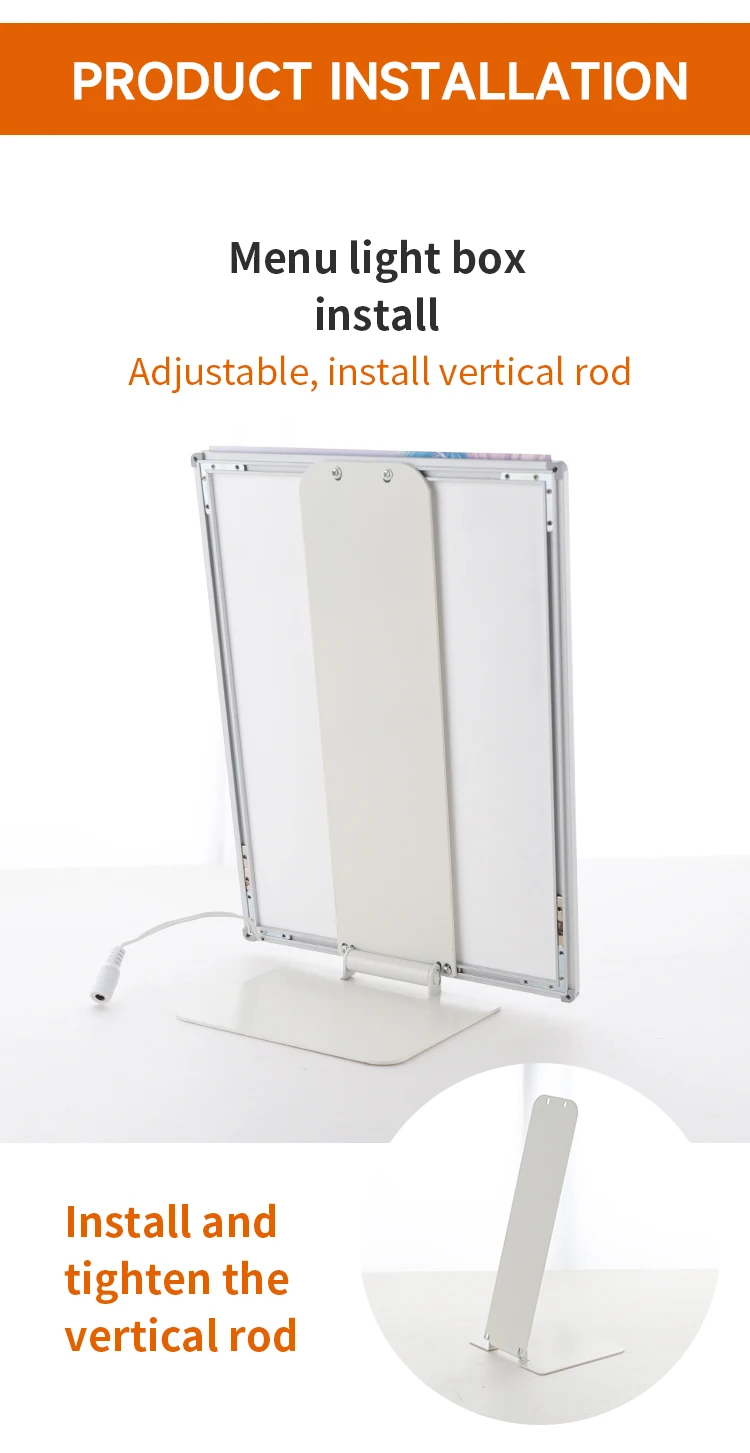 PIZZA Cafe Bar Table Led Menu Light Box with A3 A4 Horizontal Vertical ...