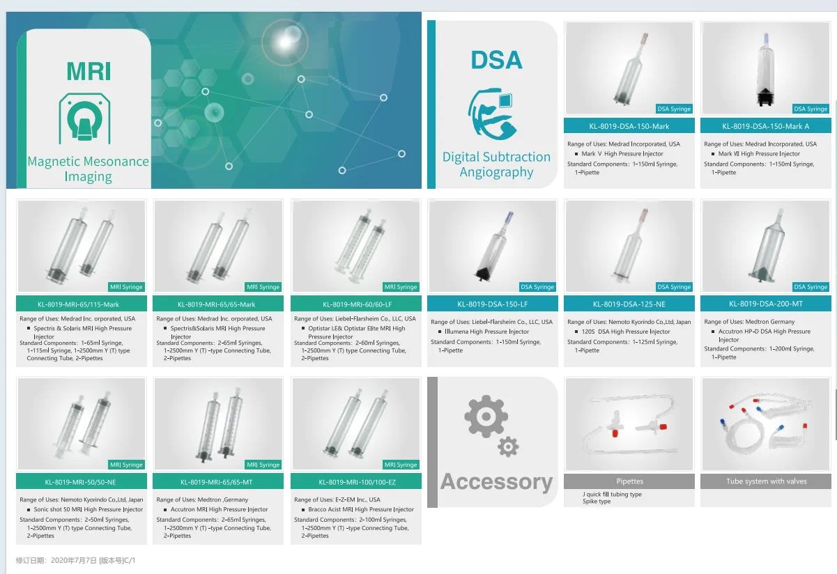 200ml High Pressure Media Angiographic Injector Syringes