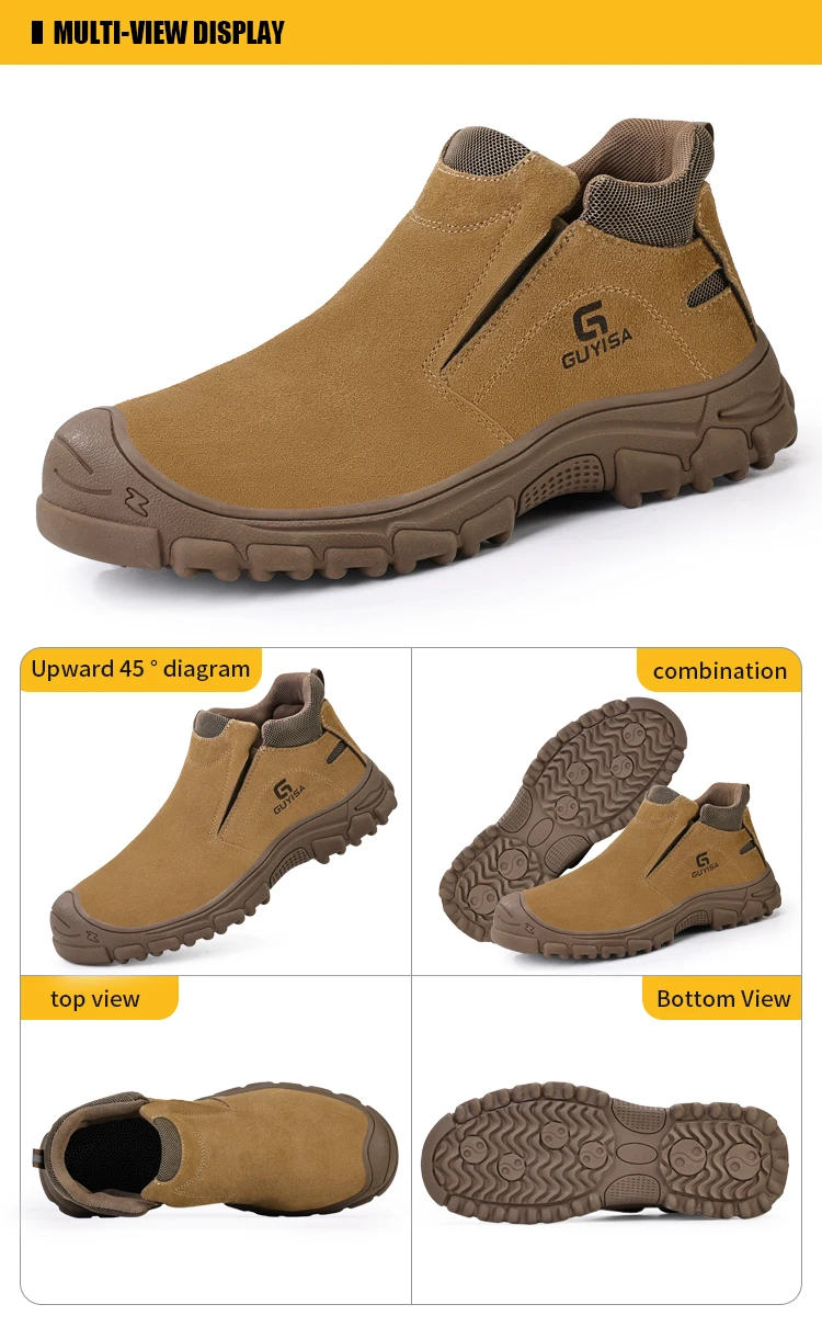 GUYISA Welder Safety Shoes European Standard Steel Toe Anti Scald Work ...