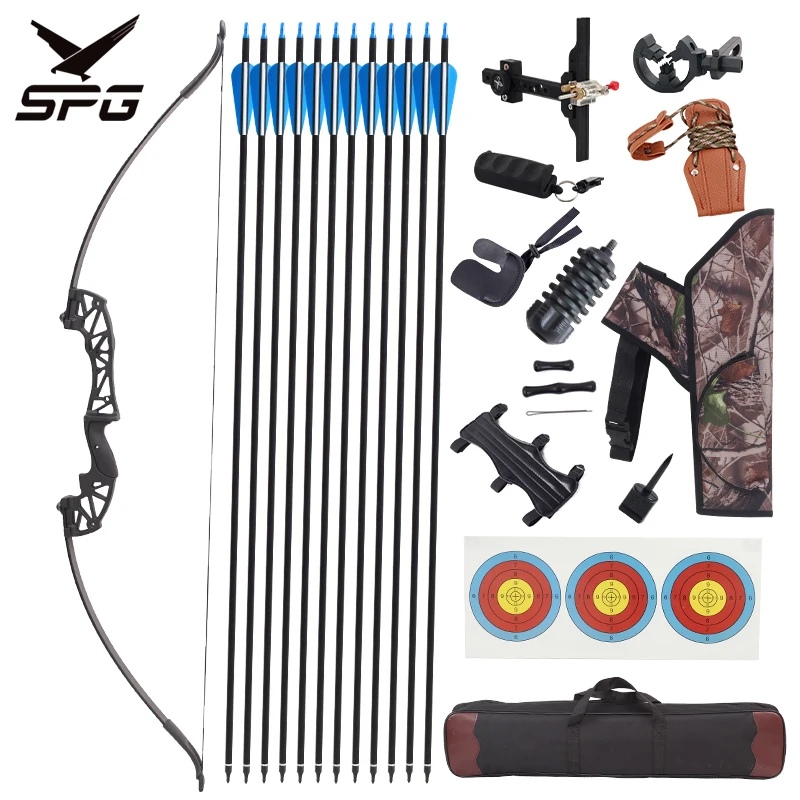 Archery Takedown Recurve Bow with Metal Riser - Beginner Longbow Set ...