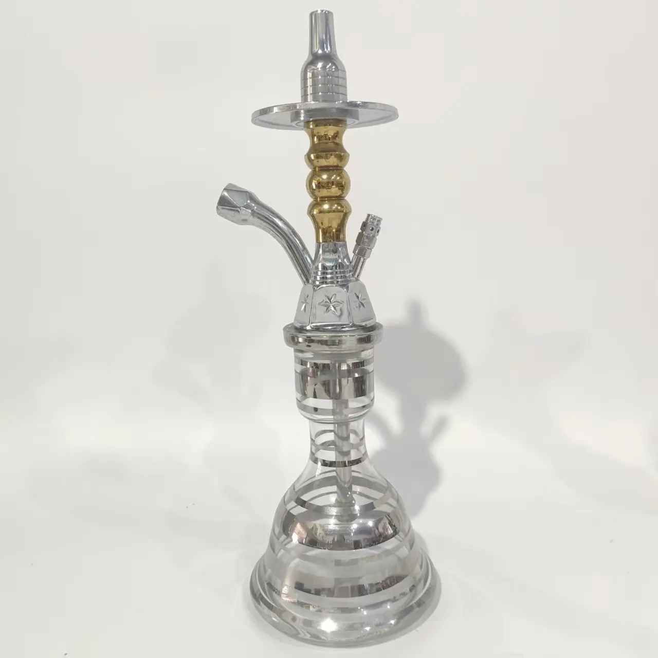 New Modern 45CM Egyptian Shisha Hookah Set with Golden Zinc Alloy Tray ...