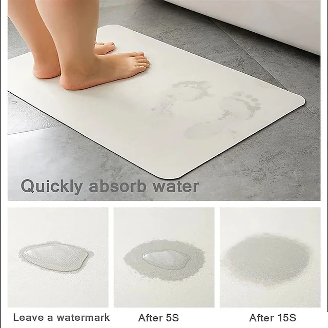 Wholesales Non Slip Water Absorbent Rugs Rubber Mat Diatom Diatomite ...