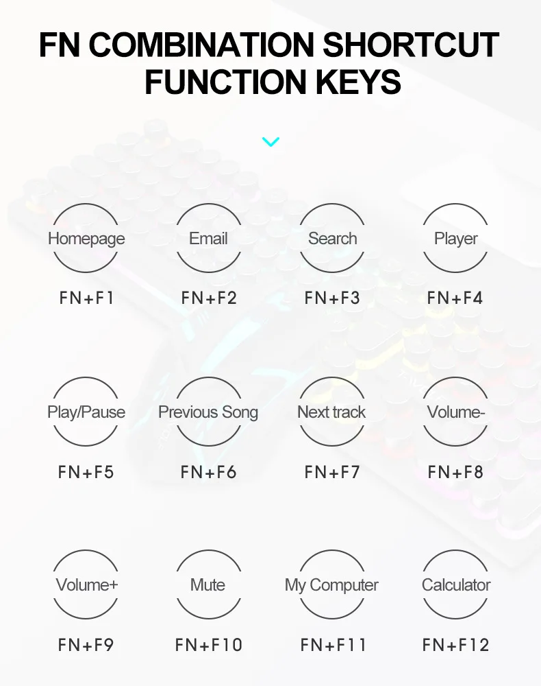 T80 Keyboard with Rainbow Backlight - Gaming & Waterproof