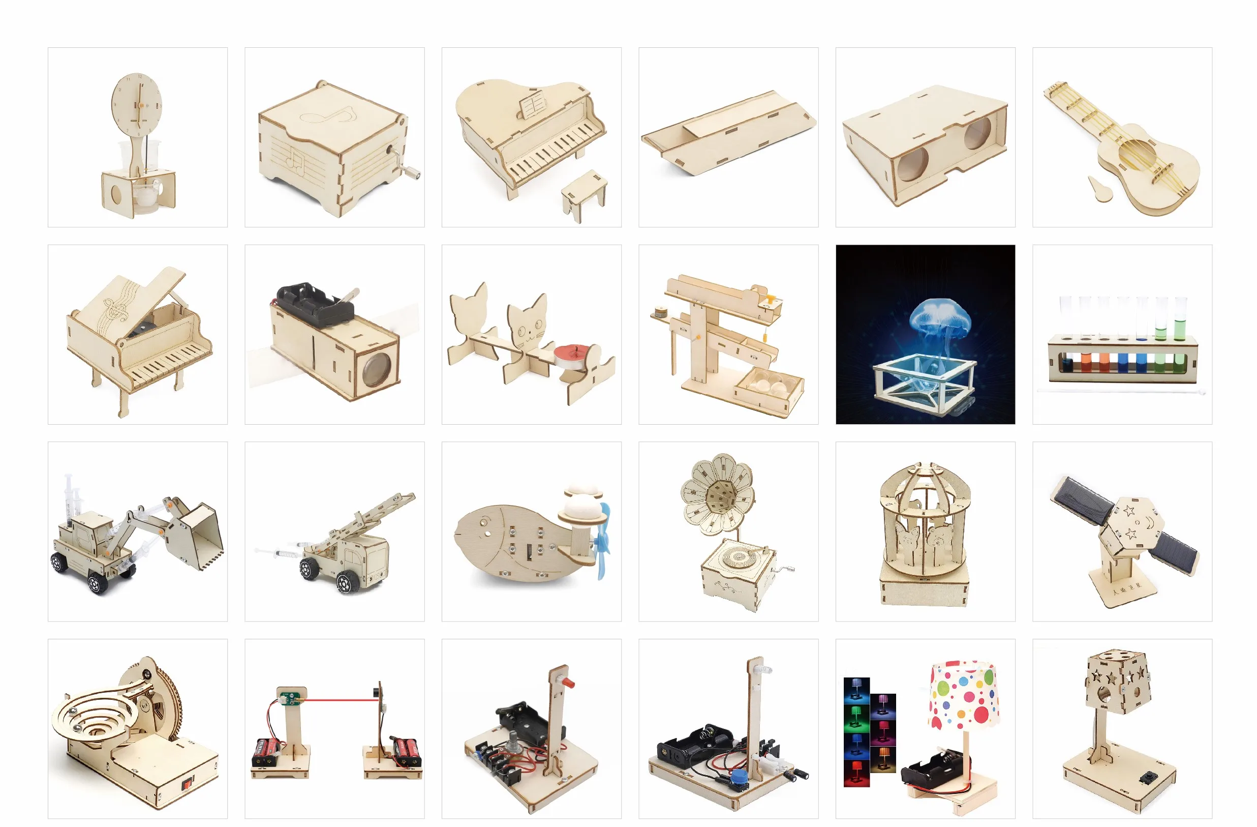 Diy 3D STEM Wooden Science Kit Assembly Creation Battery Powered STEM ...