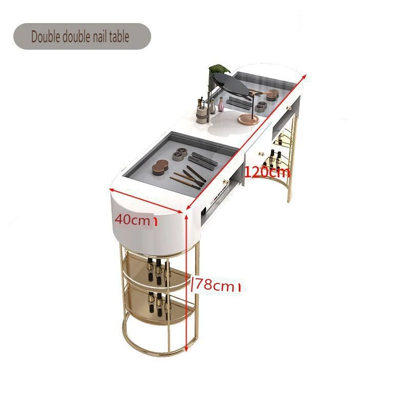Light Luxury Nail Desk Can Be Customized Color Size Salon Nail Salon Table And Chair Set - Buy ...