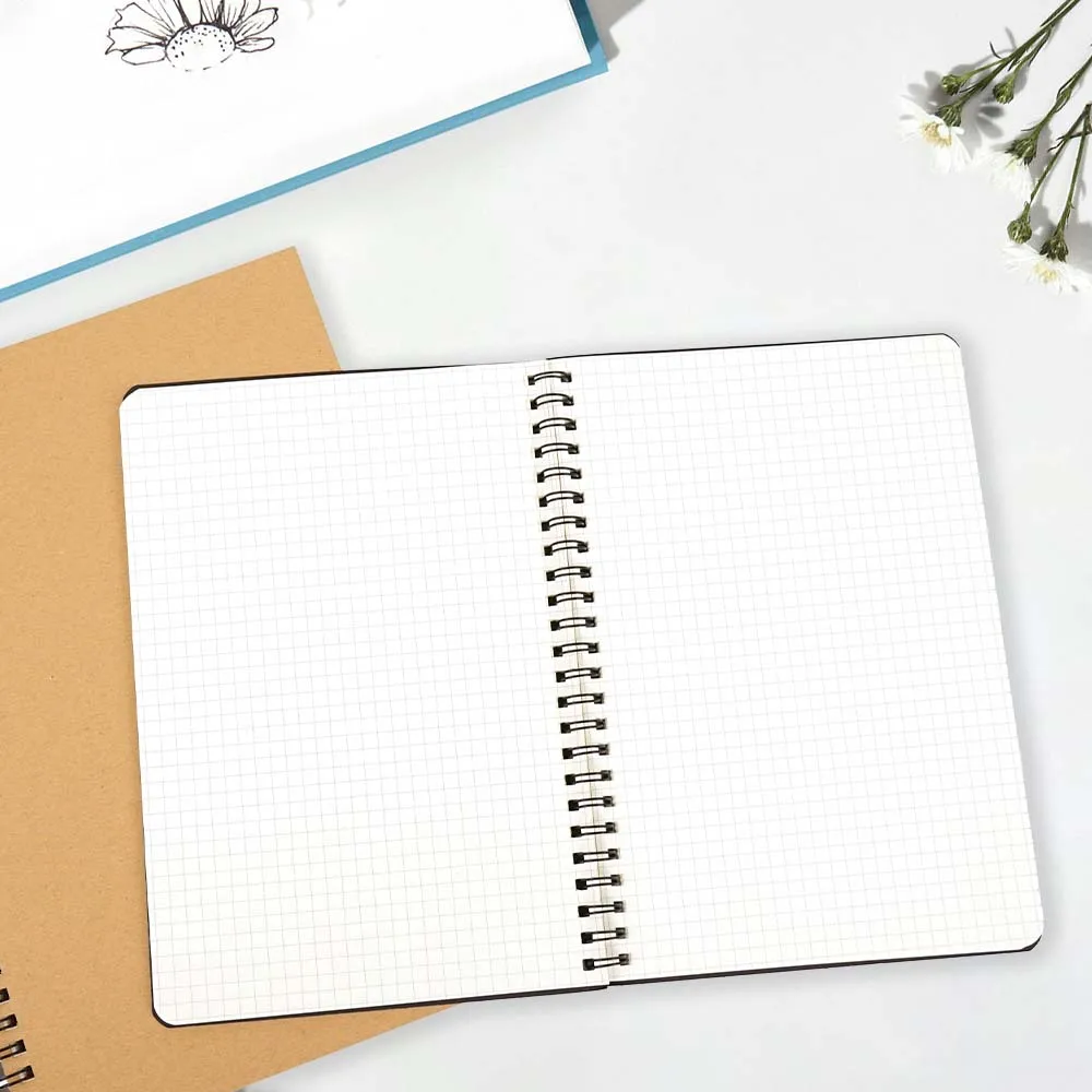 College Ruled A5 Kraft Paper Soft Cover Sketch Coil Kids Custom Spiral ...