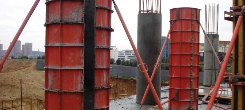 Steel Frame Concrete Column Circle Column Concrete Mould for ...