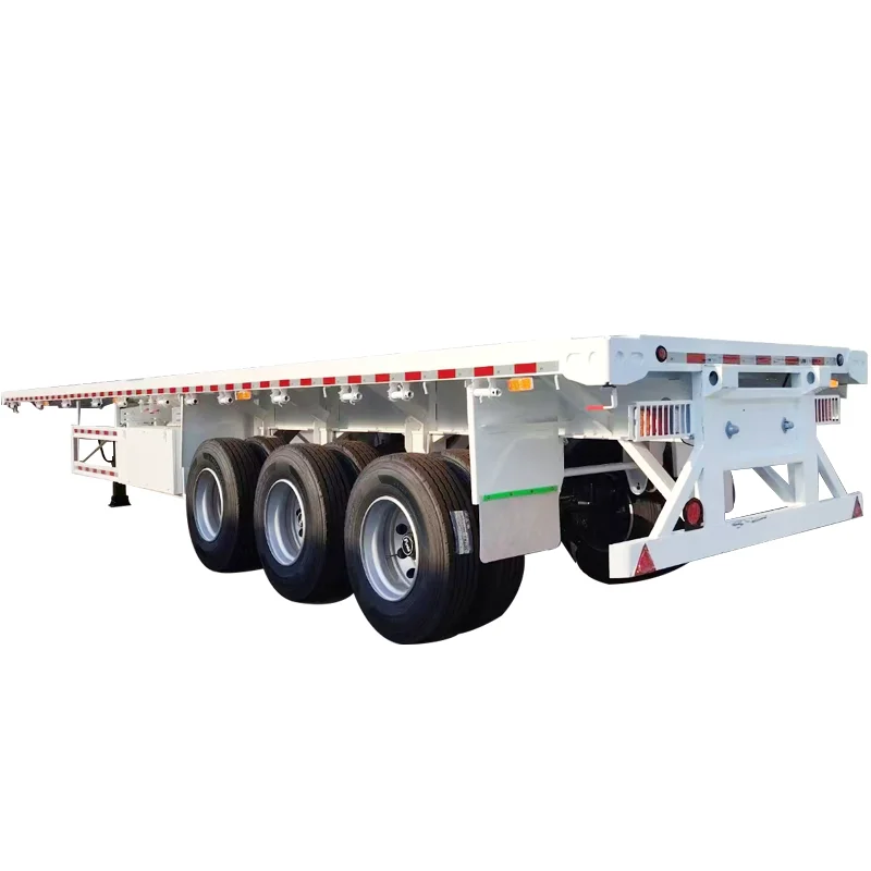 30ton 60 Tons 80 Ton 40ft 45ft Container Shipping Flat Bed Semi Truck ...