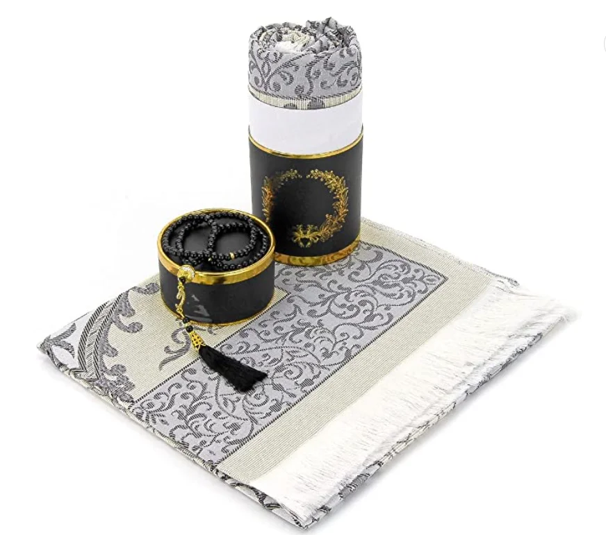 Islamic Gifts Set Muslim Prayer Rug And Prayer Beads With Elegant ...