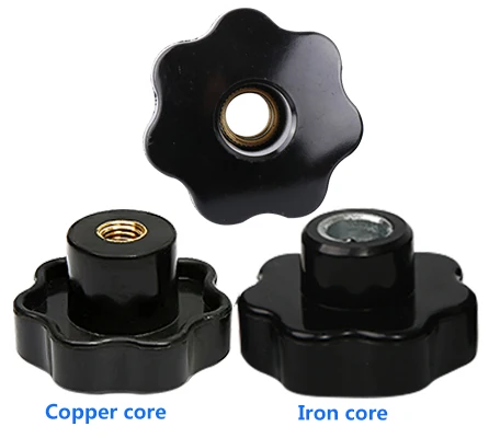 M4 M5 M6 M8 M10 Female Thread Star Handle Nut Knobs Black Plastic Screw-On Handle Clamping Knob ...