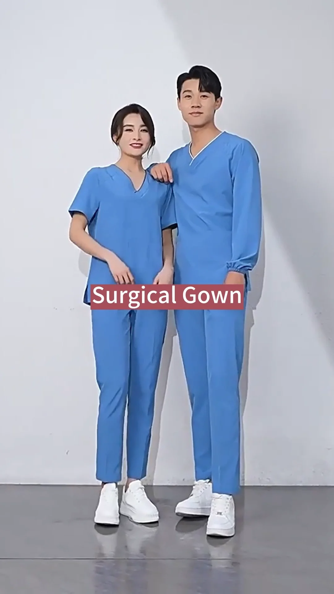 Doctor And Nurse Working Uniforms Men Short Sleeve Tops Nurse Scrubs ...