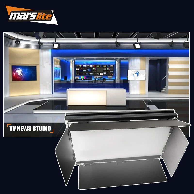 Marslite 120W TV Studio Lighting Bi-color Temperature LED Panel Sunlight Photography Studio Flat ...