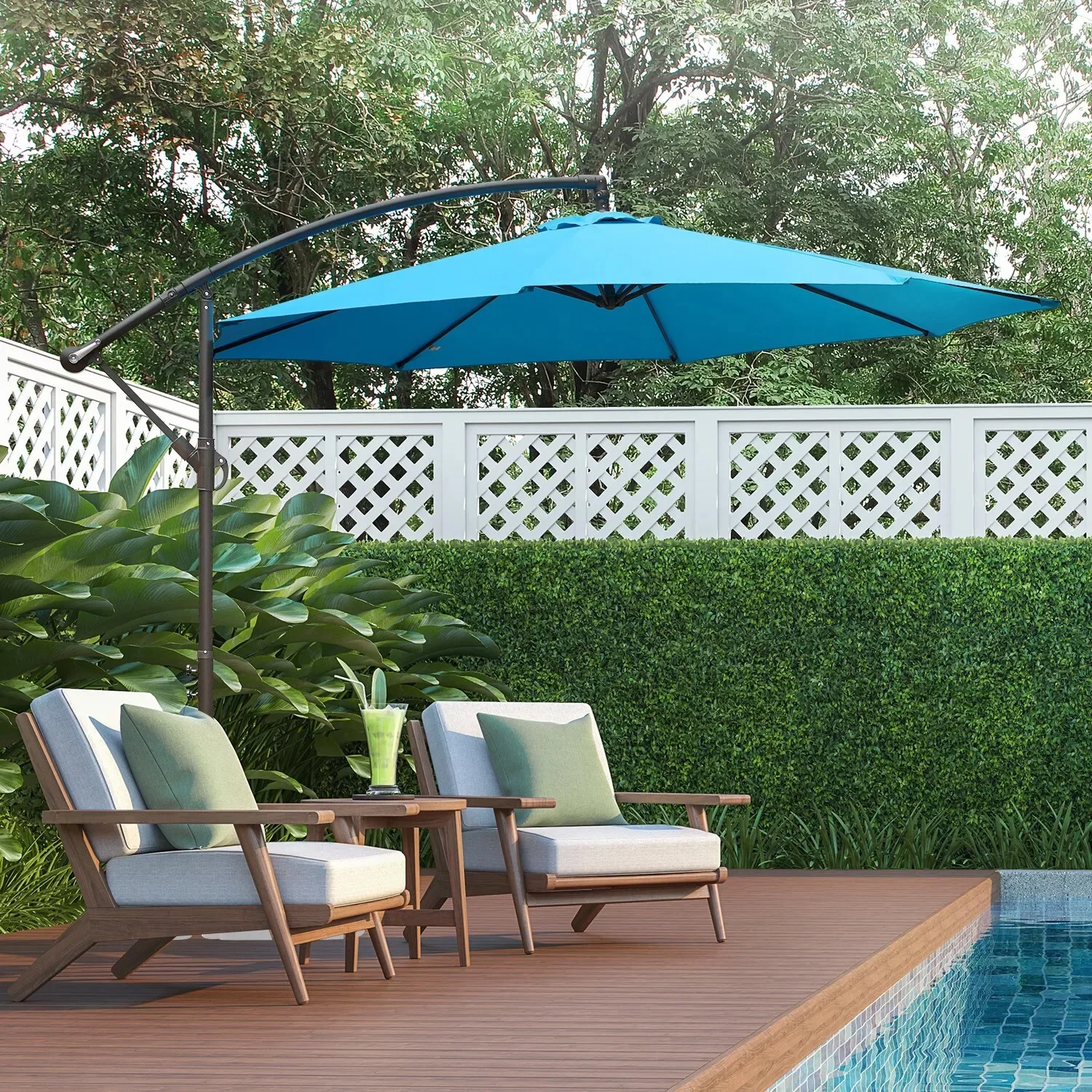 High Quality Cantilevered Garden Beach Terrace Sun Canvas Parasol ...