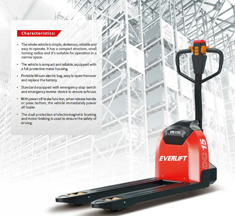 HELI Powered Pallet Jack - 1500kg Capacity Full Electric Truck
