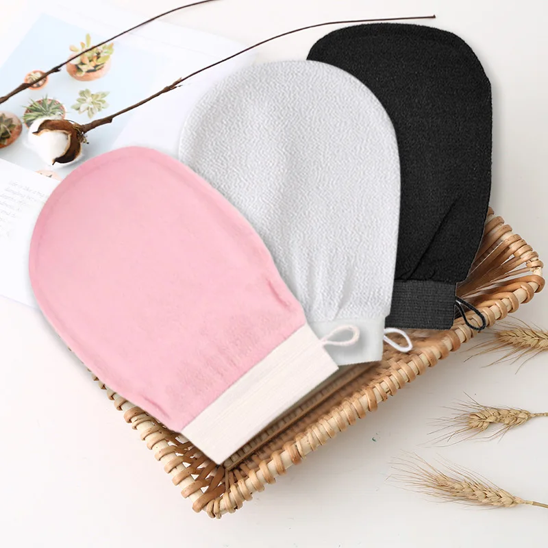 Exfoliating Mitt For Shower Custom Logo Soft Viscose Fiber Exfoliating Body Bath Gloves Silk ...