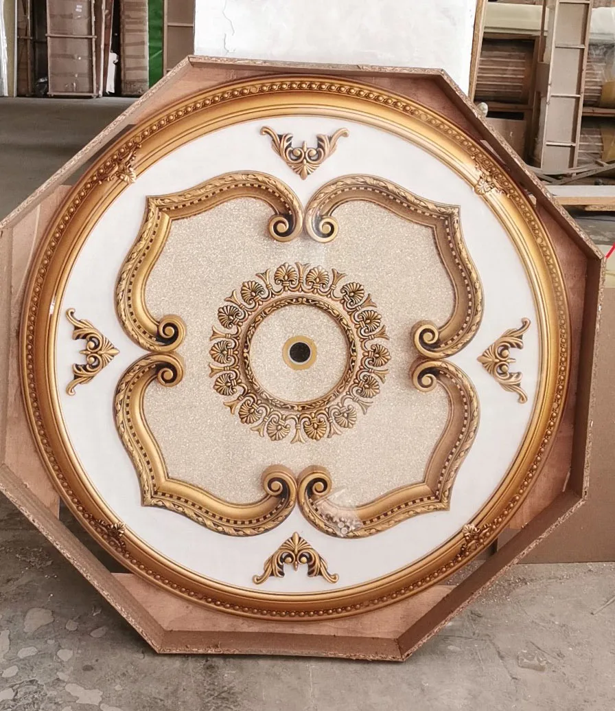 Banruo Plastic Gypsum Polygon Ceiling Panel Board Medallion For Home ...