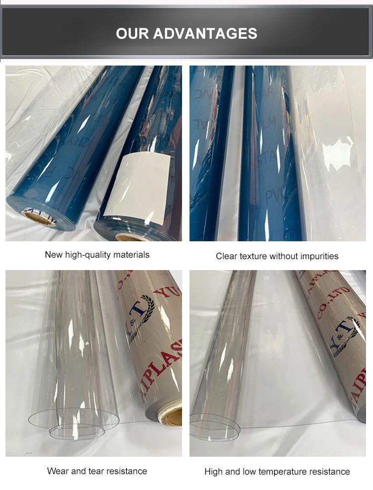 Soft Waterproof Non-stick Transparent Clear Pvc Film Roll Thickness 0 ...